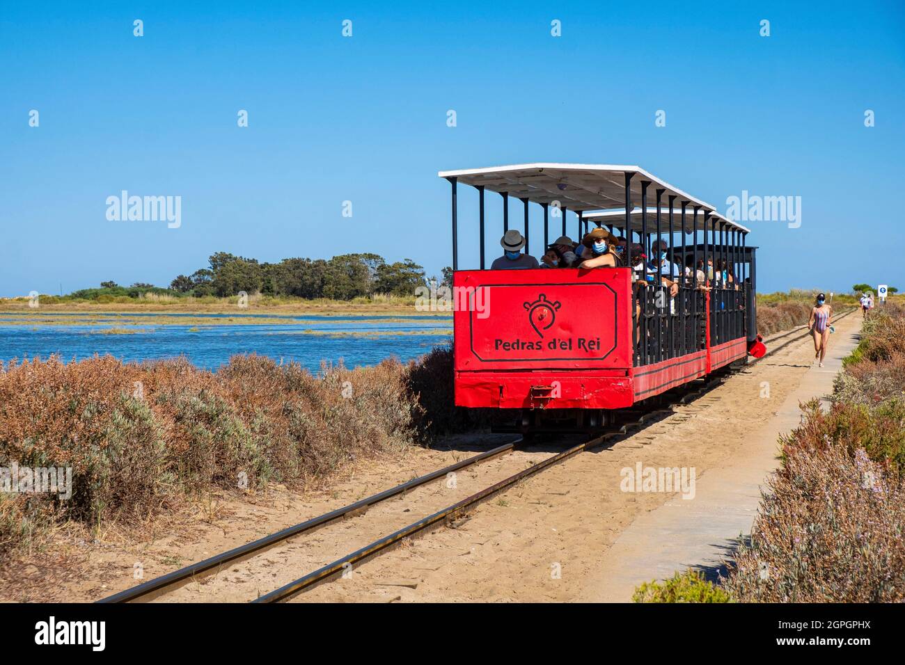 Portugal, Algarve, Tavira, Ria Formosa natural park, train to access ...