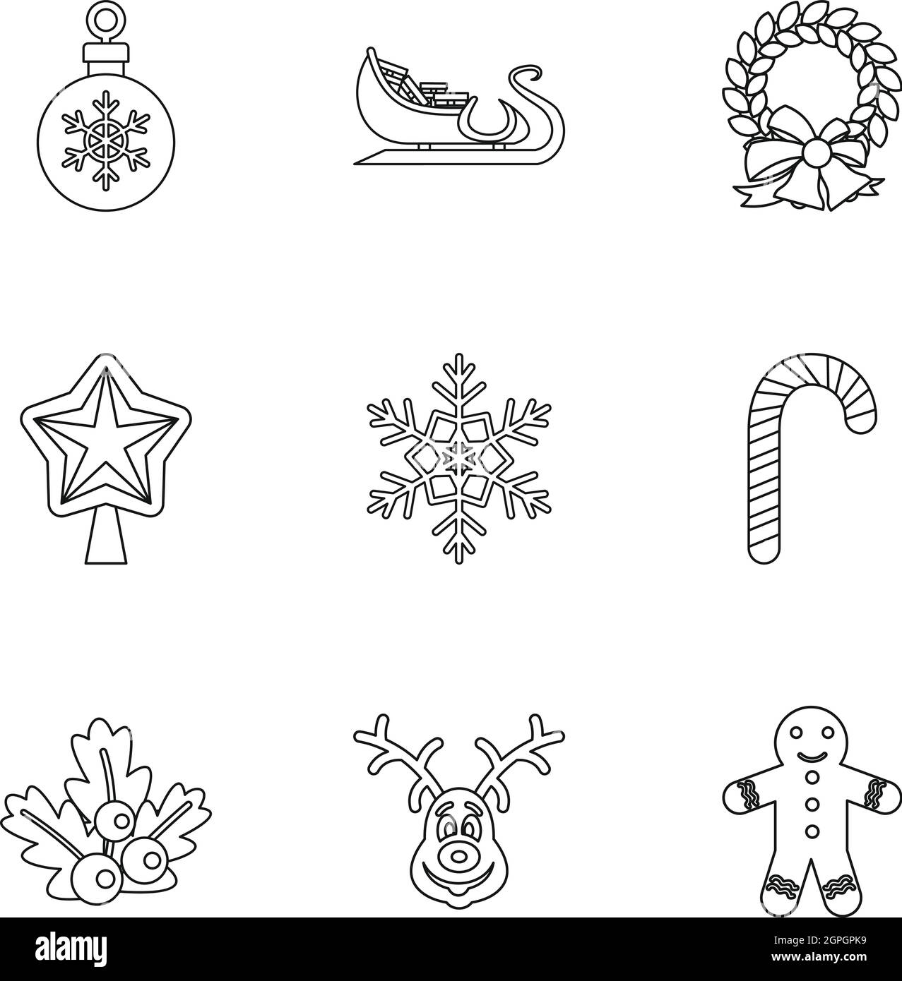 Set black outline deer Cut Out Stock Images & Pictures - Alamy