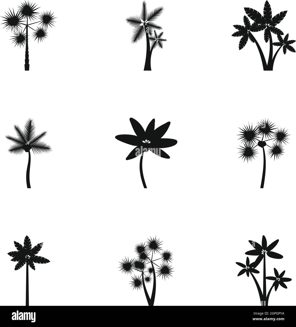 Types of palm icons set, simple style Stock Vector Image & Art - Alamy