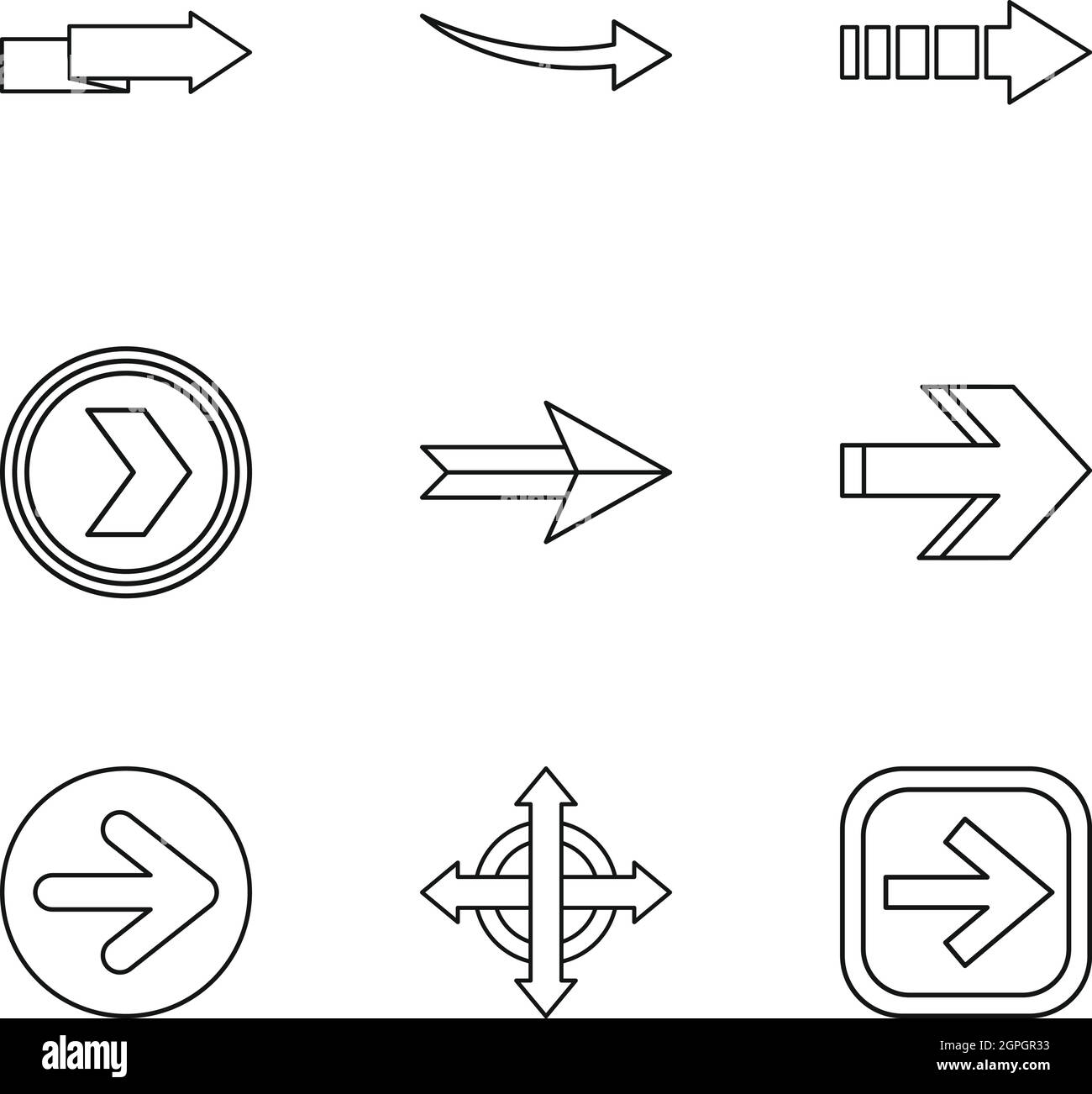 Pointer icons set, outline style Stock Vector Image & Art - Alamy