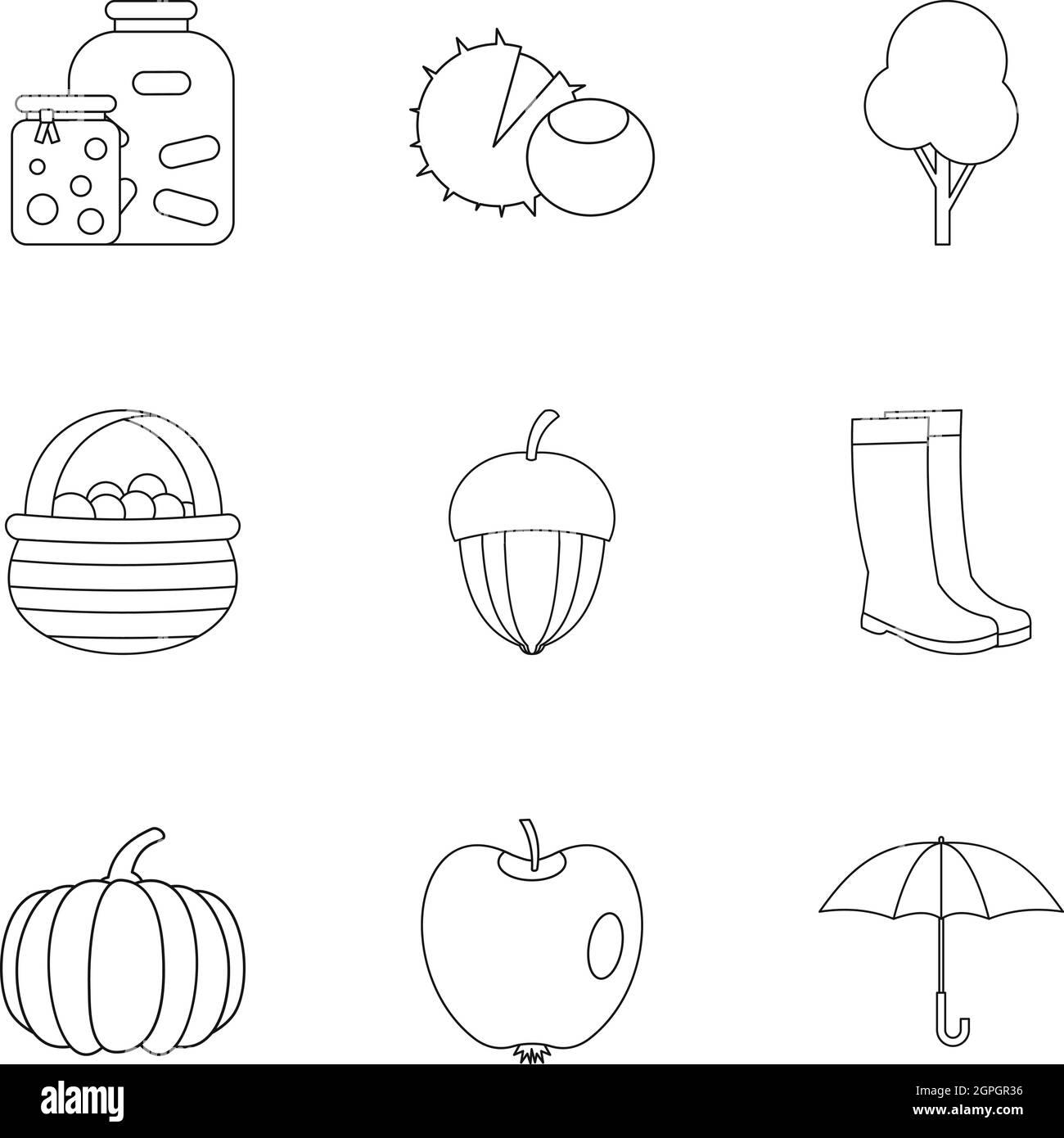 Autumn weather icons set, outline style Stock Vector Image & Art - Alamy