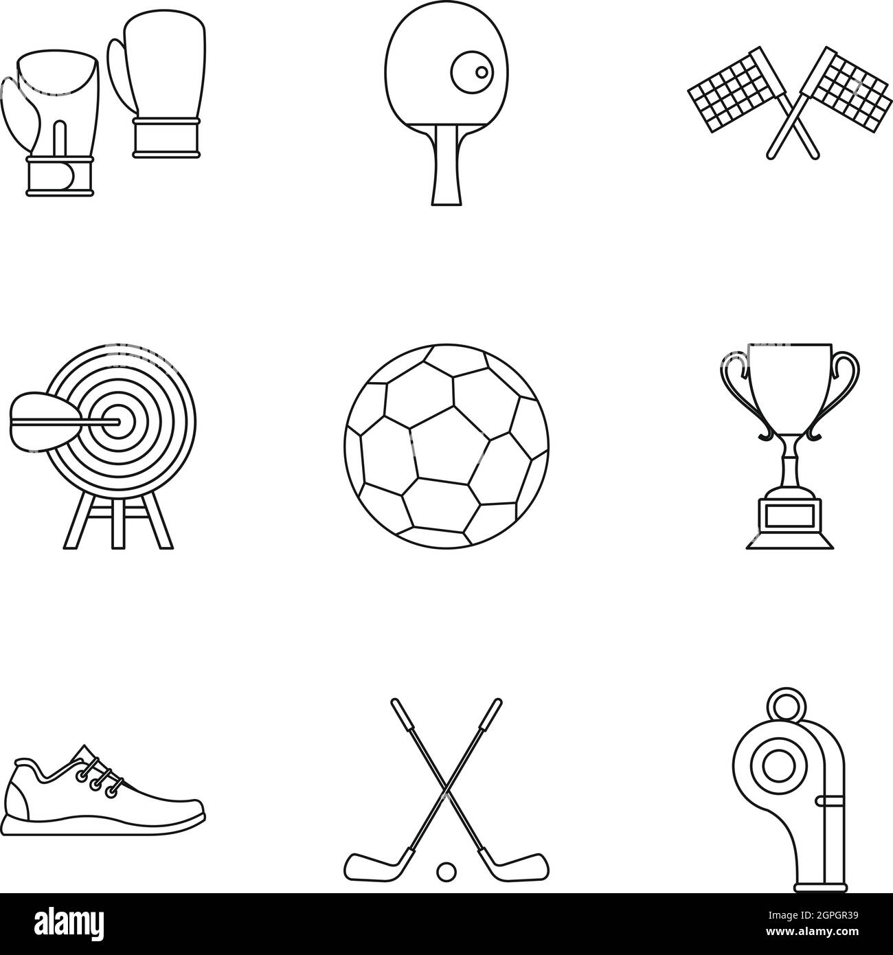 Accessories for training icons set, outline style Stock Vector Image ...