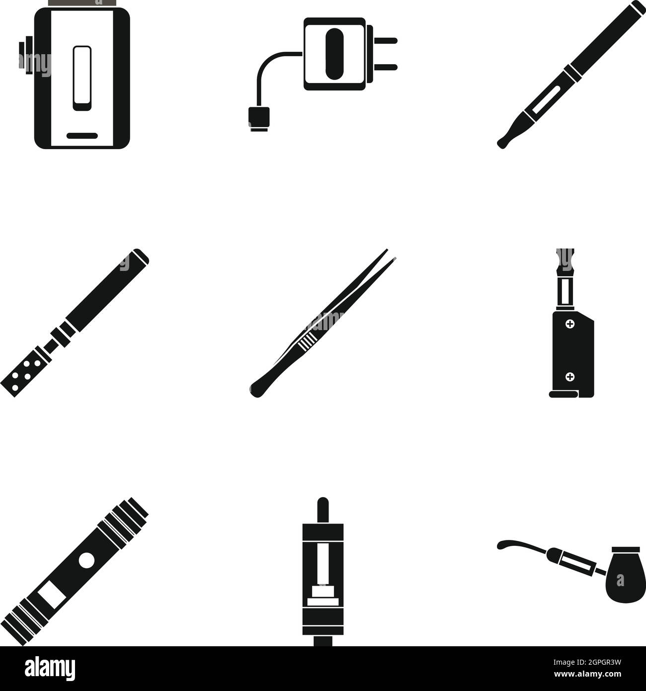 Cigarette icons set, simple style Stock Vector Image & Art - Alamy