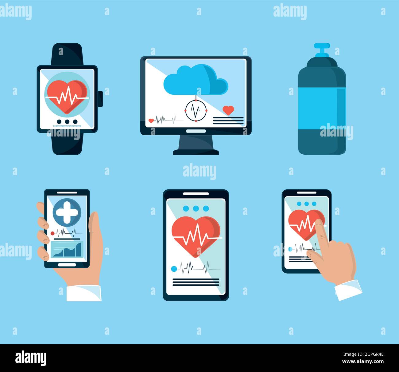Health monitoring devices set hi-res stock photography and images - Alamy