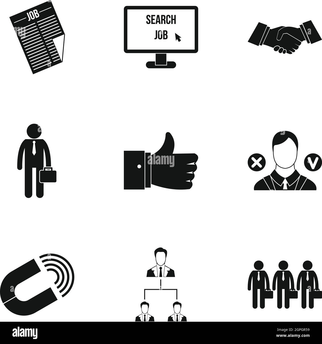 Work icons black set Stock Vector Images - Alamy