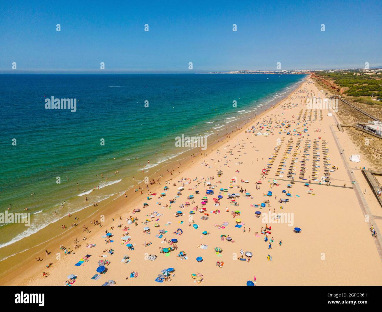 Portugal, Algarve, Vilamoura, Praia da Falésia beach (aerial view Stock ...