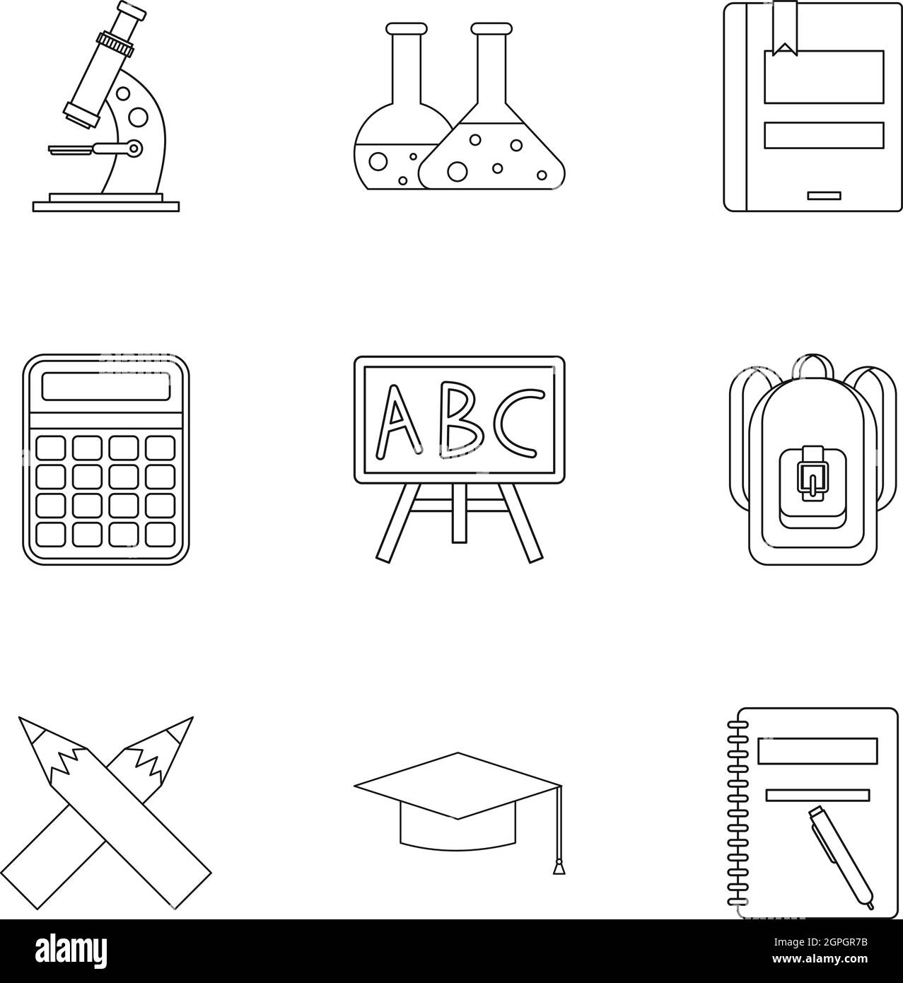 Education icons set, outline style Stock Vector Image & Art - Alamy