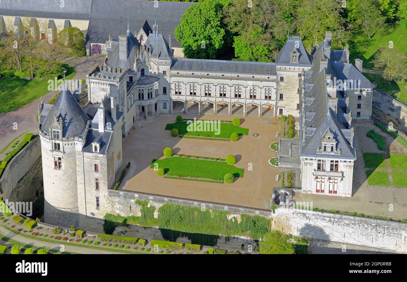 France, Maine et Loire, Breze, the castle (aerial view Stock Photo - Alamy