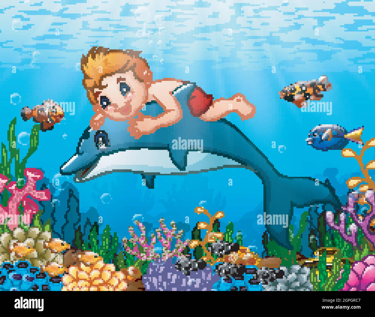 Child dolphin Stock Vector Images - Alamy