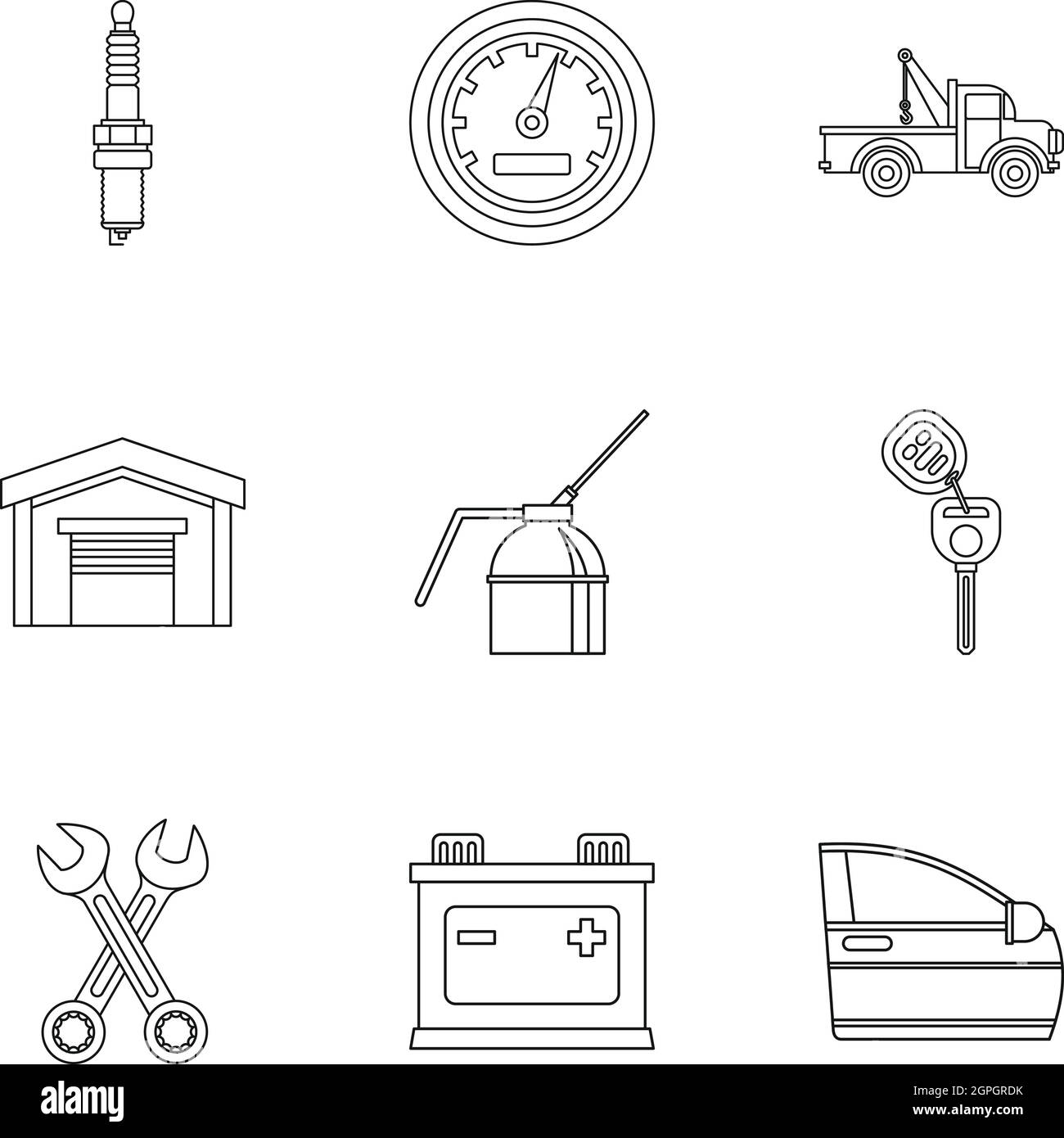 Repair machine icons set, outline style Stock Vector Image & Art - Alamy