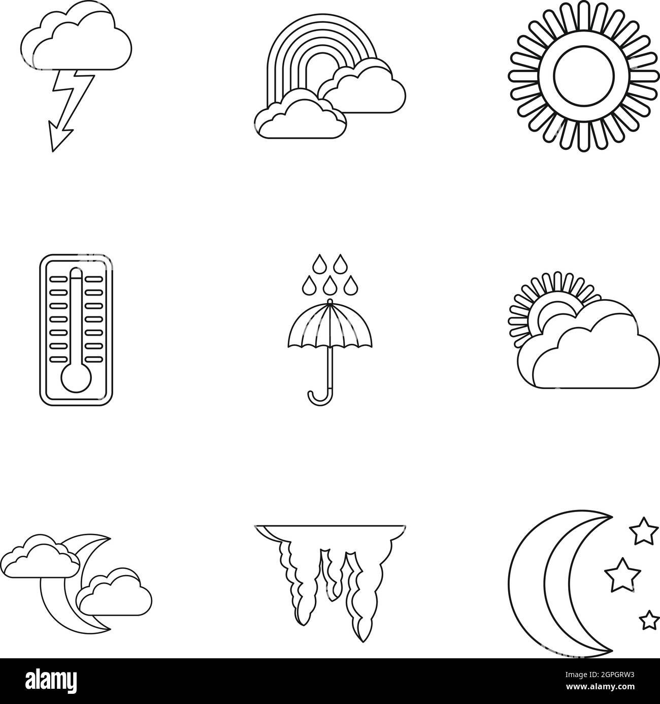 Stars set icons outline Stock Vector Images - Alamy