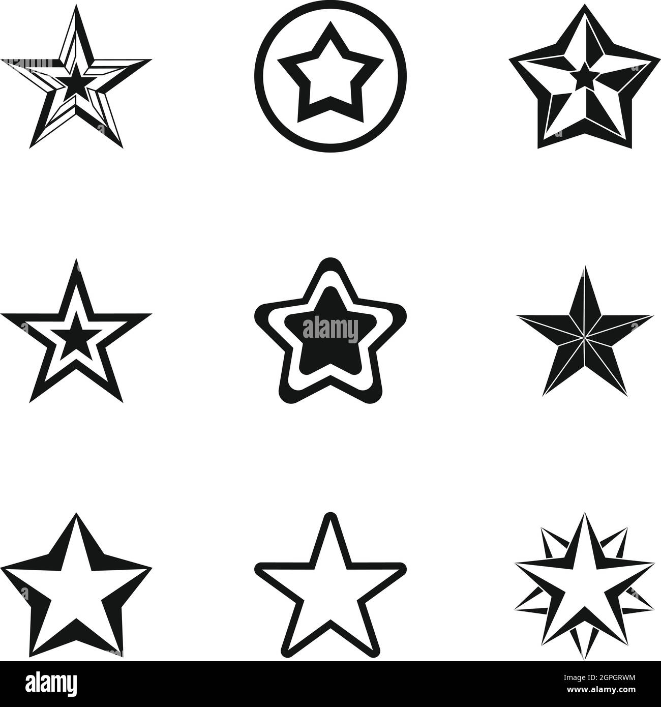 Star icons set, simple style Stock Vector Image & Art - Alamy