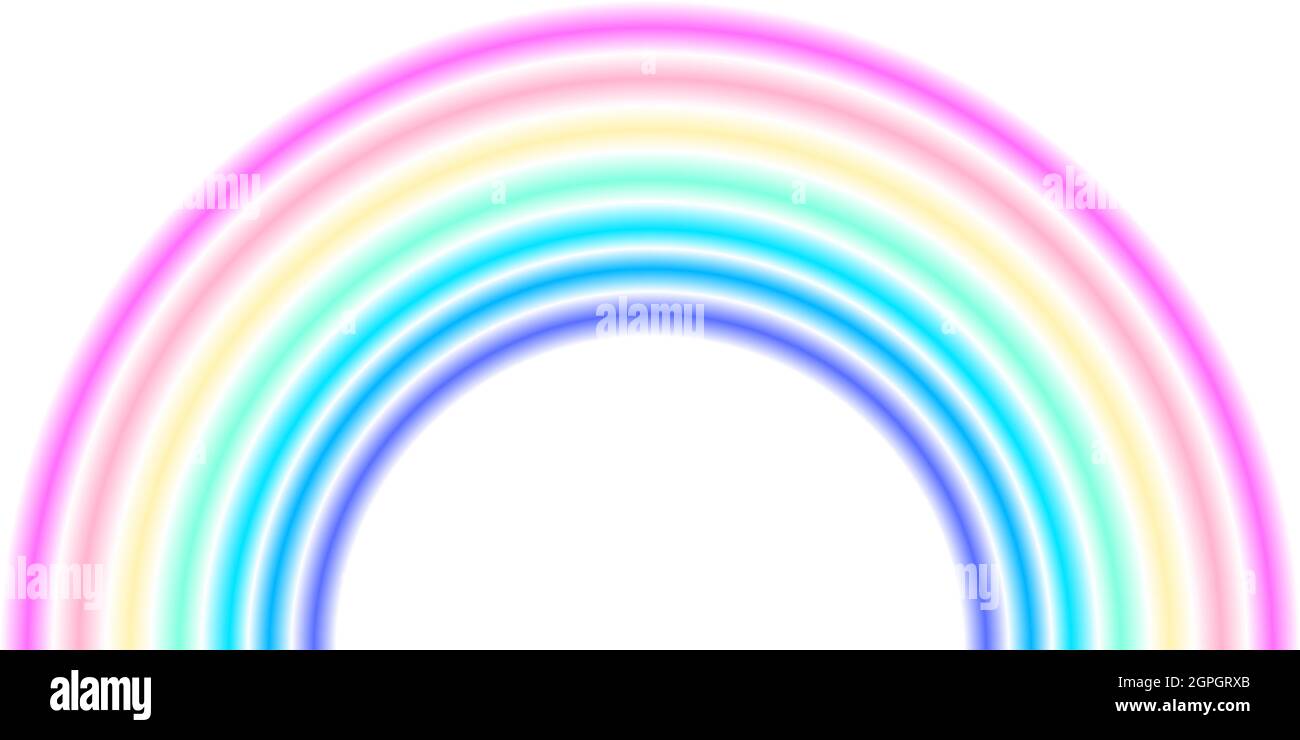 Rainbow arc shape, half circle, pastel neon spectrum colors, colorful ...
