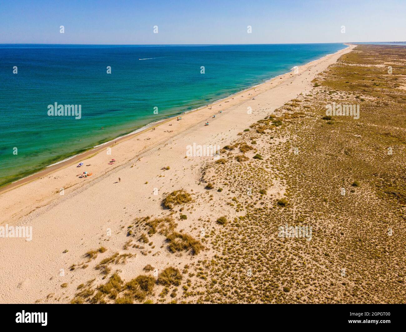 Portugal, Algarve, Tavira, Ria Formosa natural park, island and Praia ...