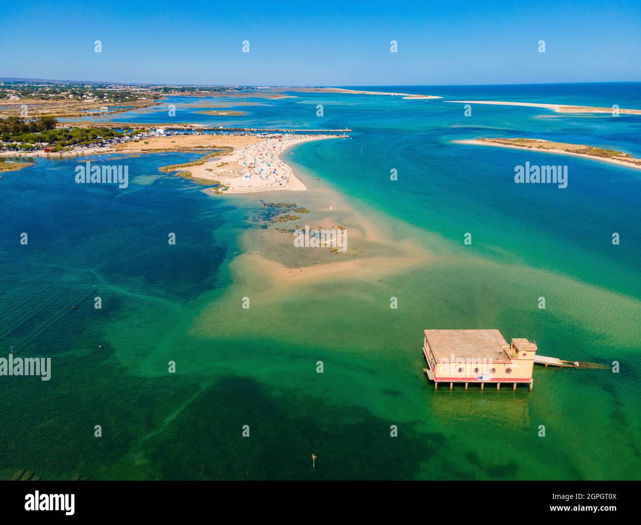 Portugal, Algarve, Fuseta, Ria Formosa natural Park, Praia da Fuseta ...