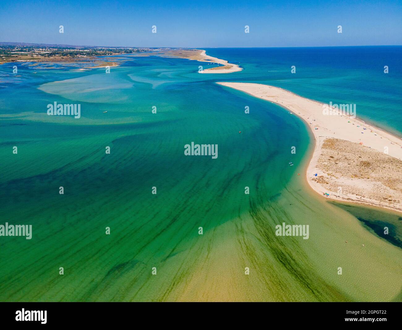 Portugal, Algarve, Fuseta, Ria Formosa natural Park, Praia da Fuseta ...
