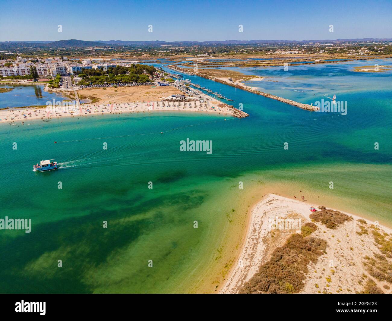 Portugal, Algarve, Fuseta, Ria Formosa natural Park, Praia da Fuseta ...