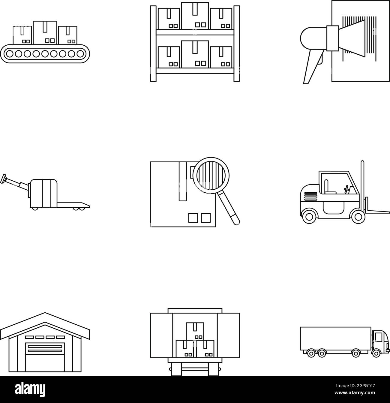 Warehouse icons set, outline style Stock Vector Image & Art - Alamy