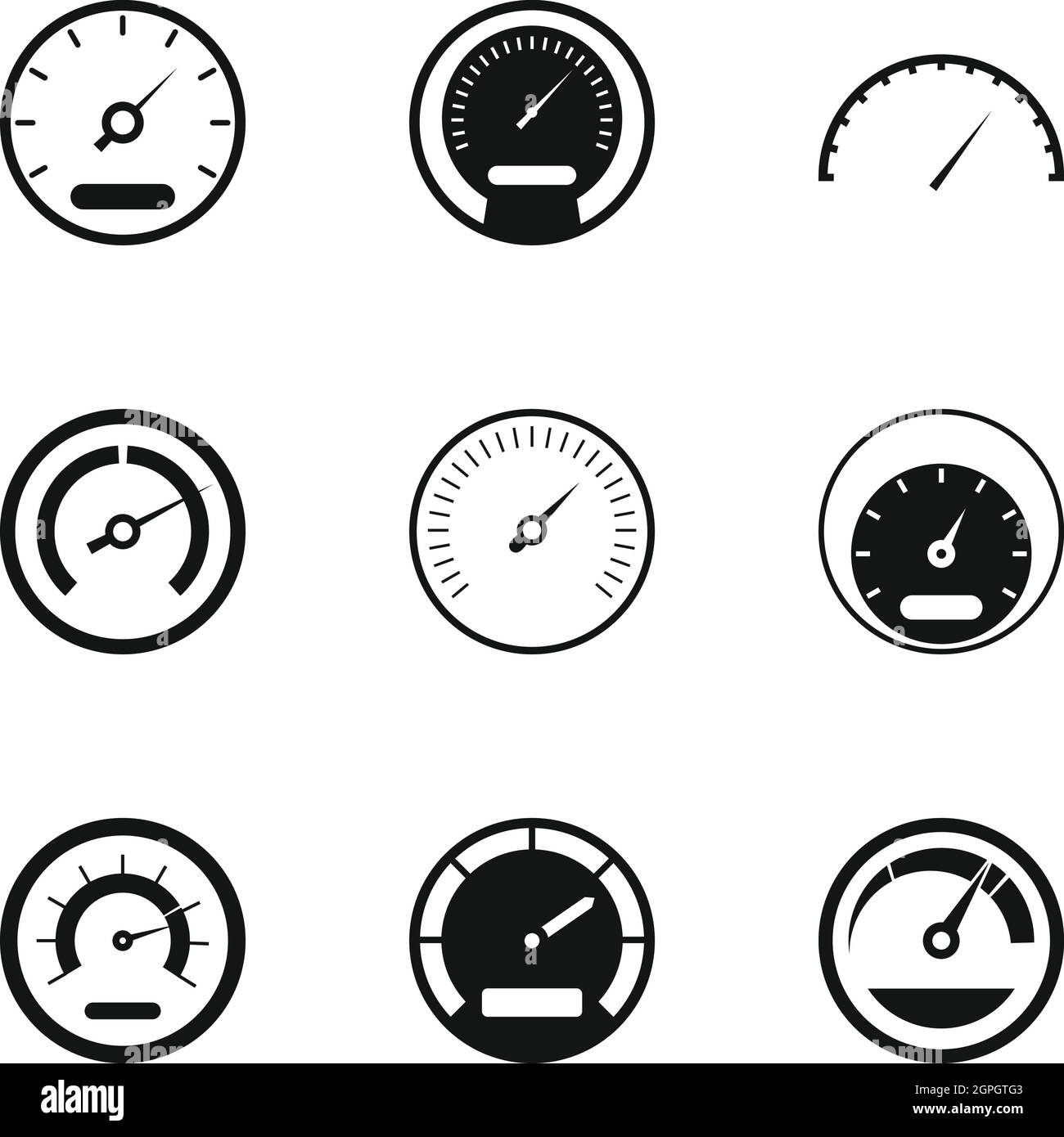 Speedometer icons set, simple style Stock Vector Image & Art - Alamy