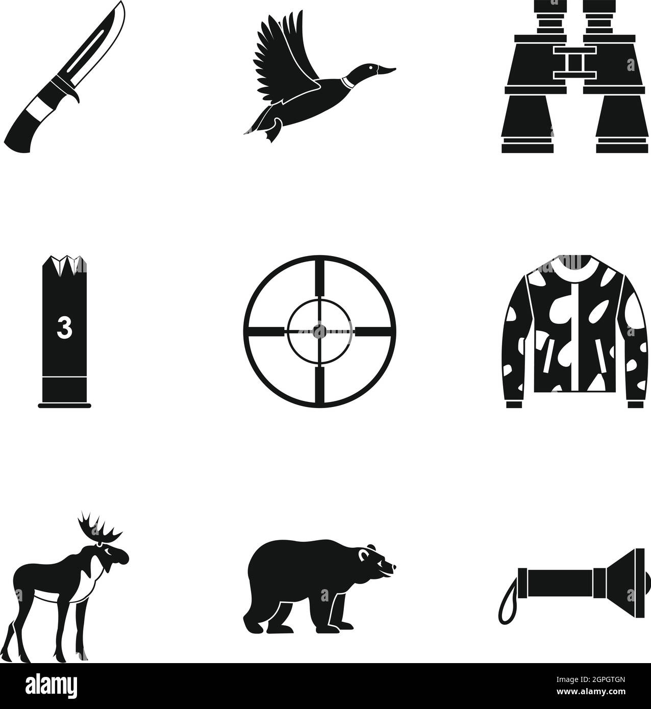 Hunting icons set, simple style Stock Vector Image & Art - Alamy