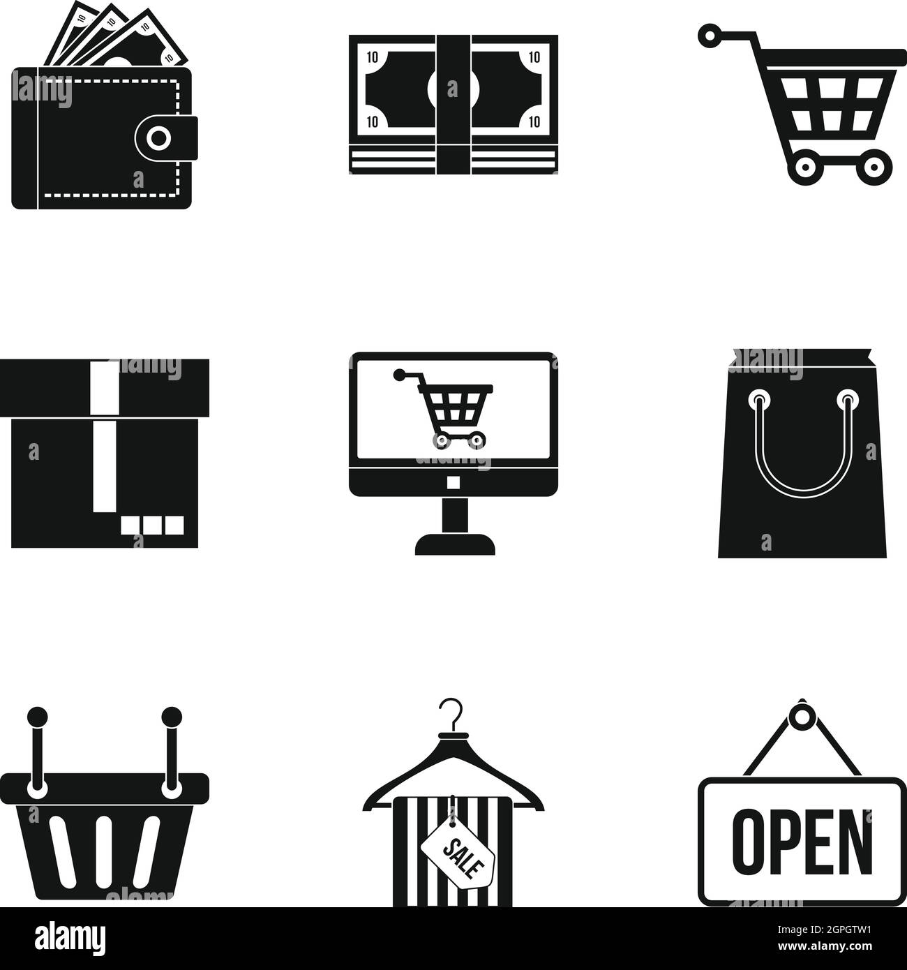 Supermarket buying icons set, simple style Stock Vector Image & Art - Alamy