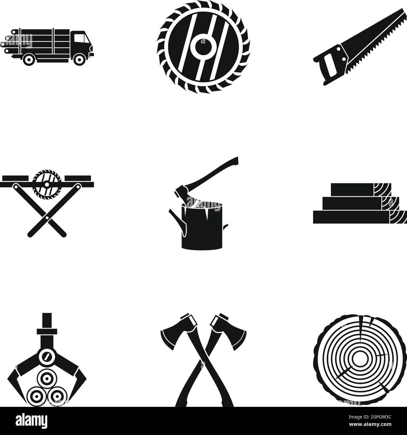 Sawing log Stock Vector Images - Alamy