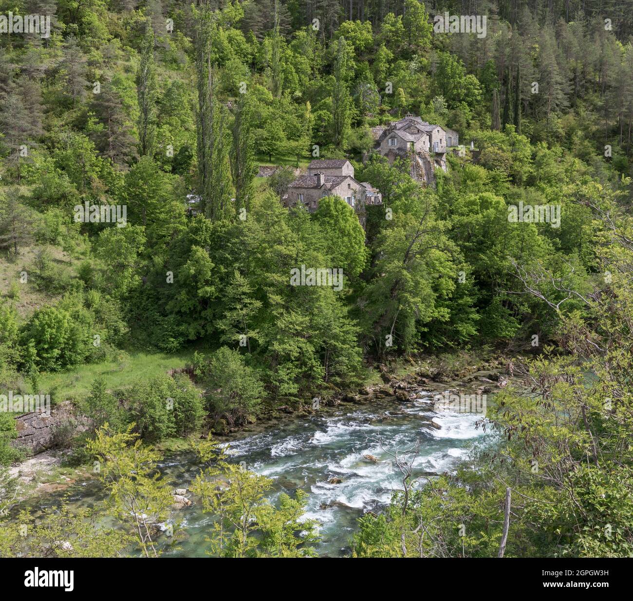 France, Lozere, Le Rozier, the hamlet of La Sabliere Stock Photo - Alamy