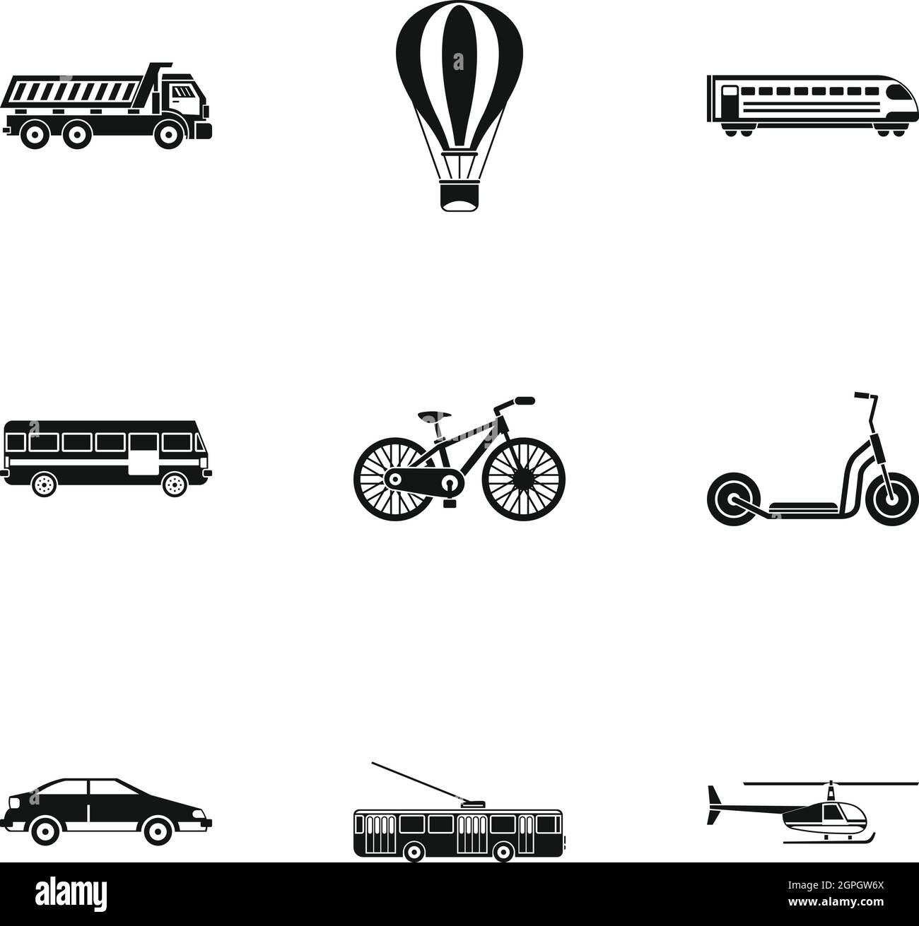 Transport for movement icons set, simple style Stock Vector Image & Art ...