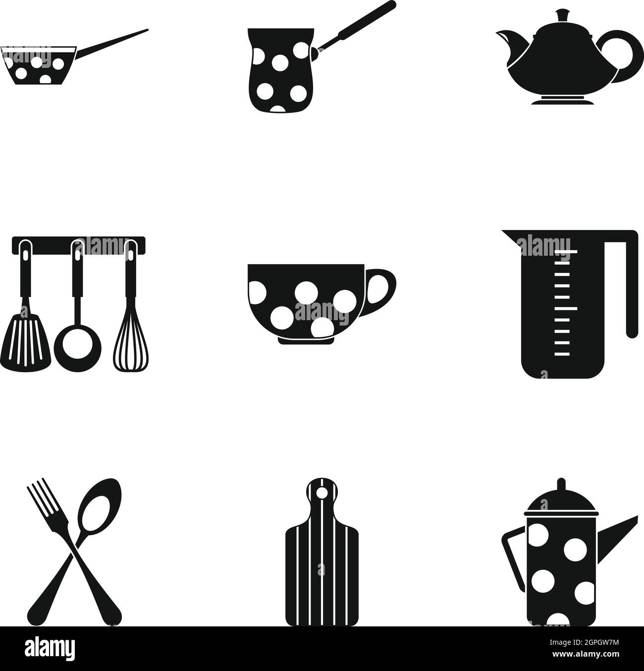 Kitchen utensils icons set, simple style Stock Vector Image & Art - Alamy