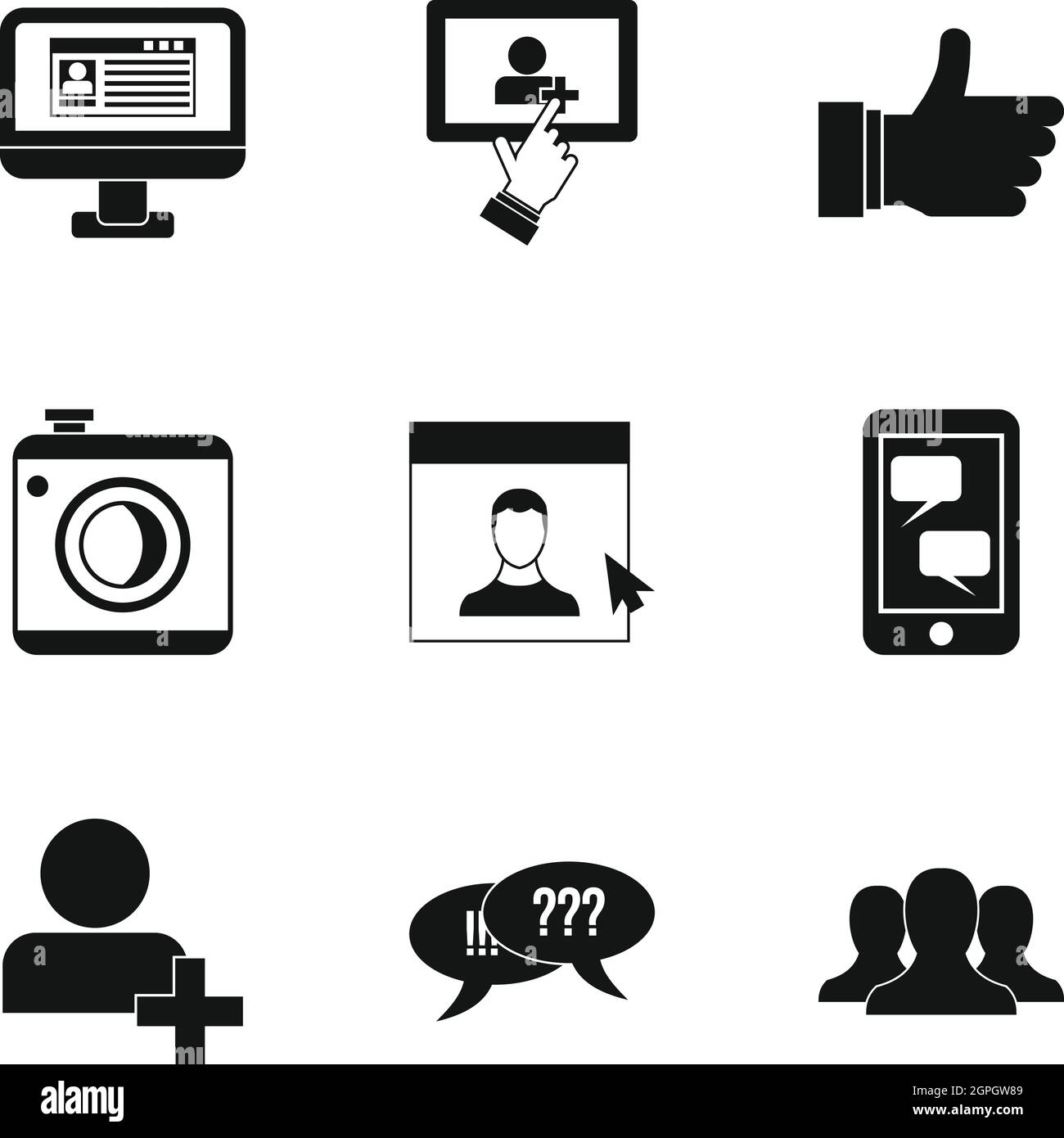 Letter icons set, simple style Stock Vector Image & Art - Alamy