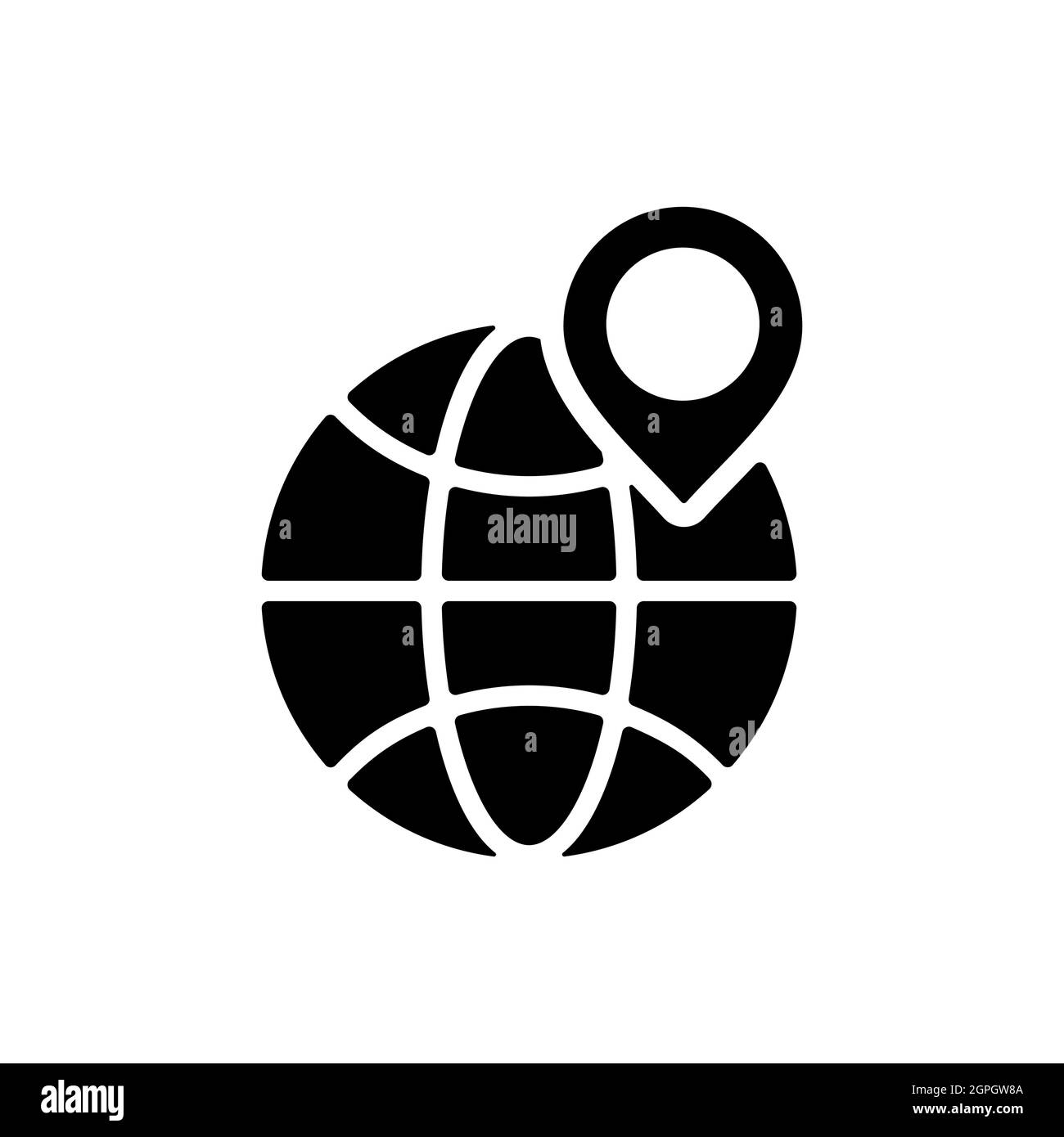 Earth planet and location marker on it glyph icon Stock Vector Image ...