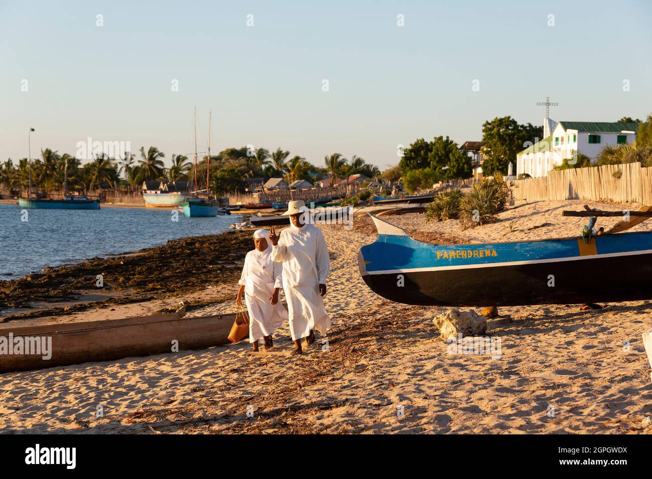 Madagascar, Menabe region, Belo-sur-Mer, Mozambique Channel, the church ...