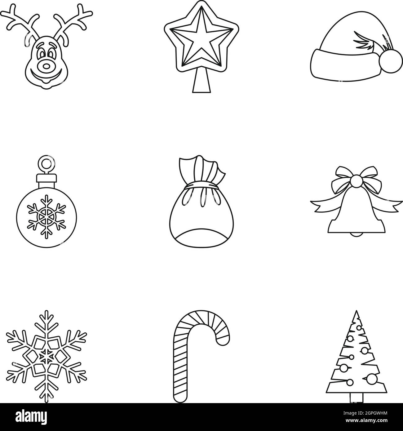 Christmas icons set, outline style Stock Vector Image & Art - Alamy