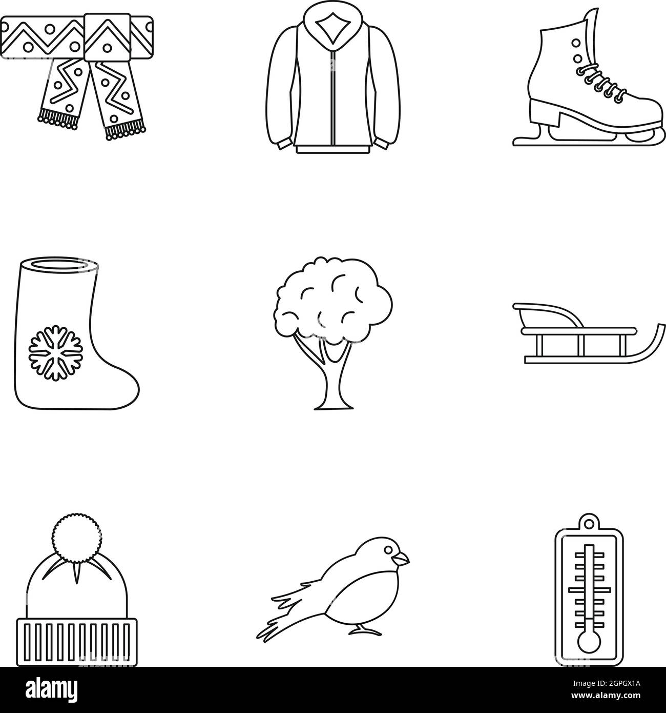 Season winter icons set, outline style Stock Vector Image & Art - Alamy