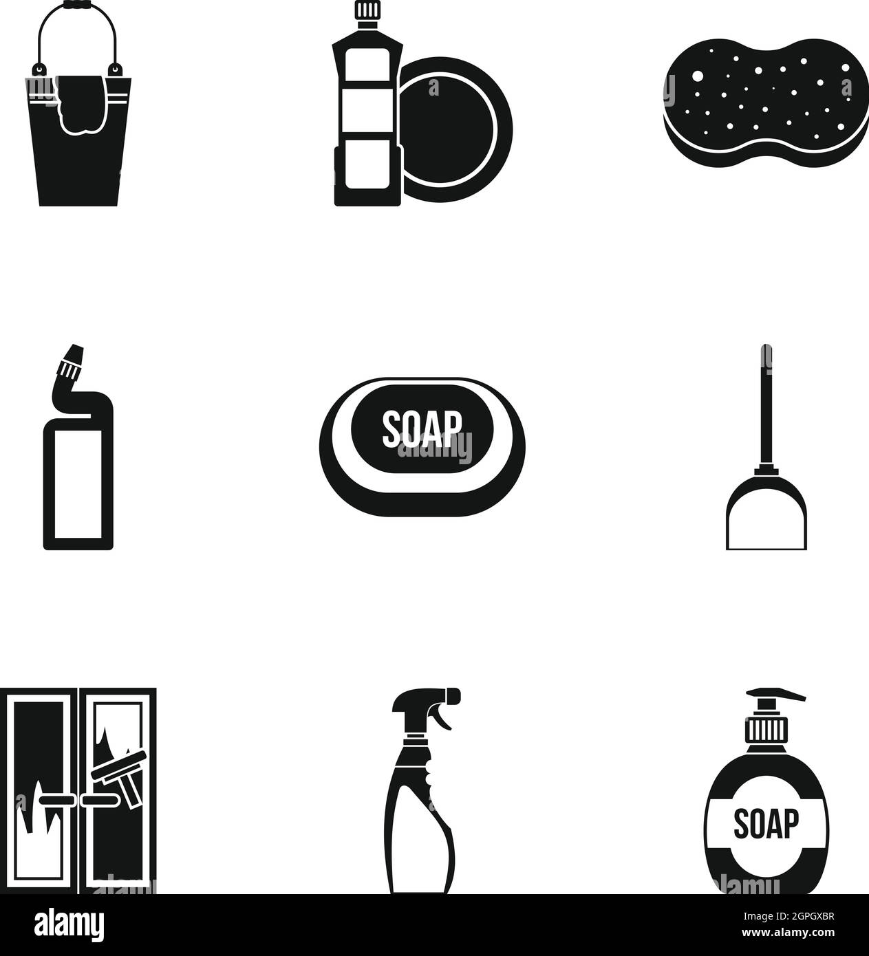 Sanitation tool vector Black and White Stock Photos & Images - Alamy