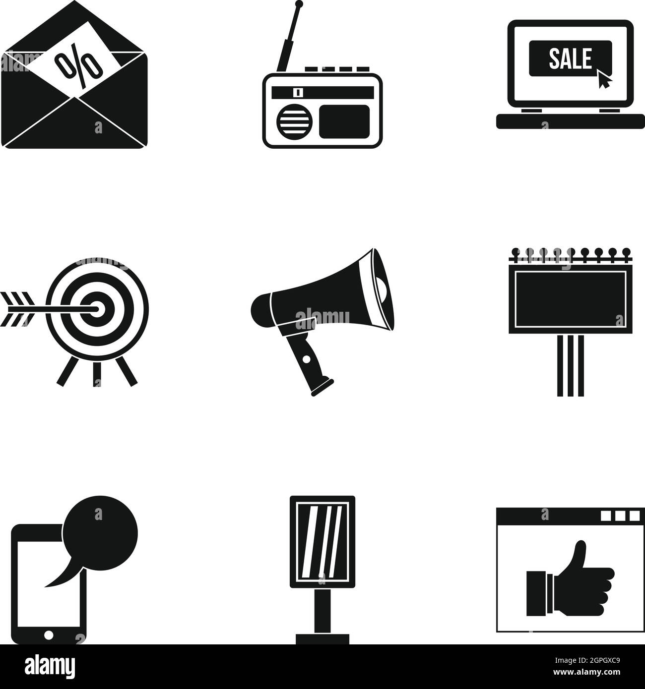 Contextual advertising icons set, simple style Stock Vector Image & Art ...