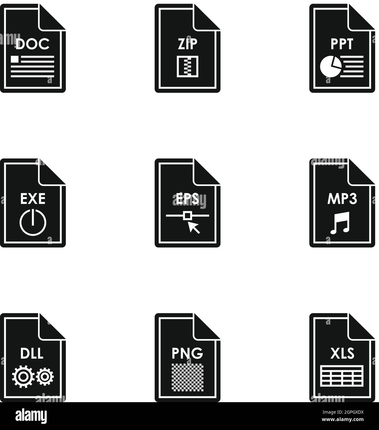 Document types icons set, simple style Stock Vector Image & Art - Alamy