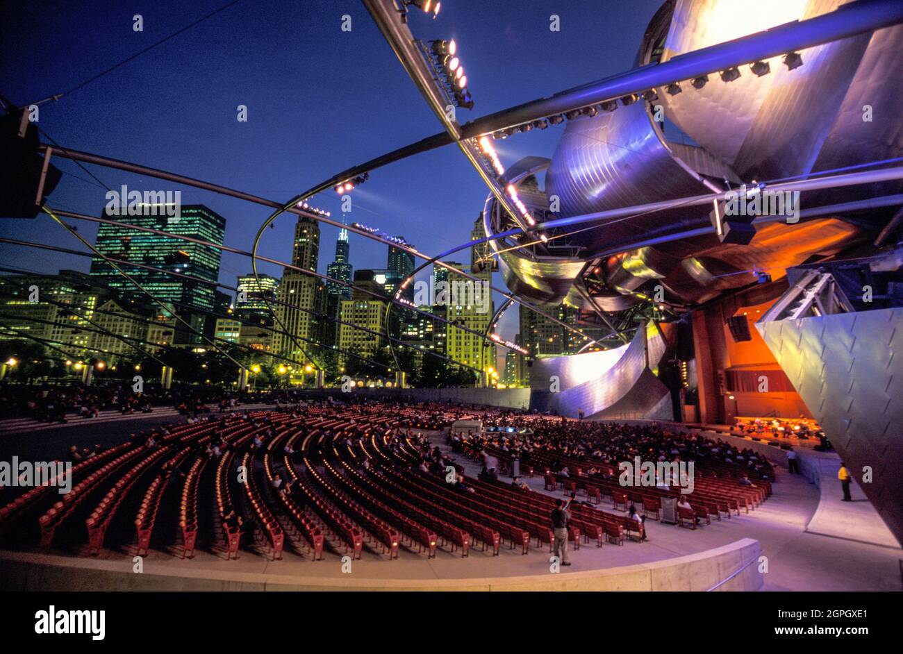 Jay Pritzker Pavilion, designed by architect Frank Gehry,, Millennium ...