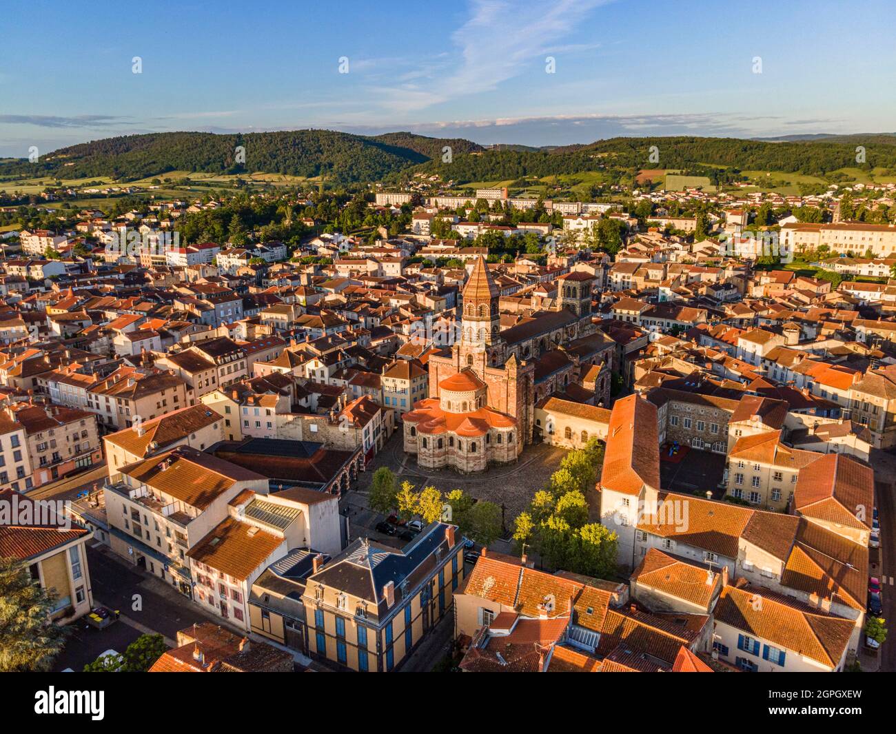 France, Haute Loire, Brioude, the Basilica of Saint-Julien de Brioude ...