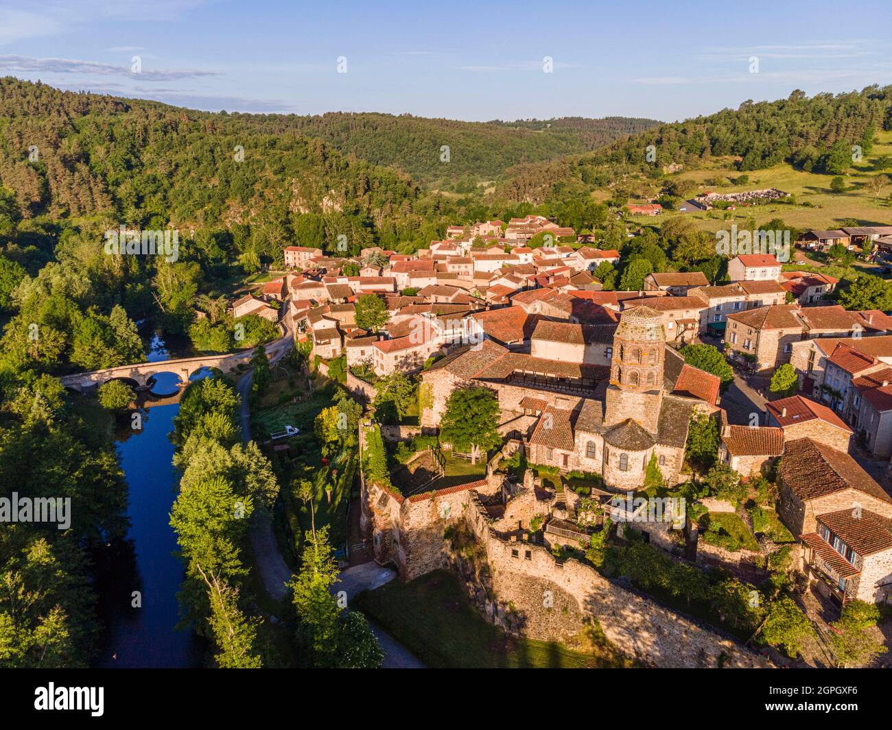 France, Haute Loire, Lavaudieu, labelled Les Plus Beaux Villages de ...