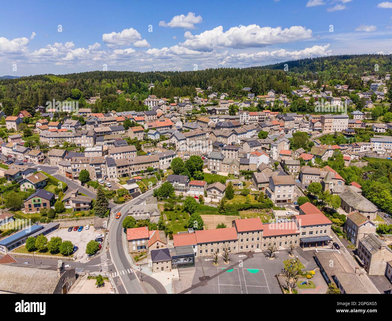 France, Haute Loire, Le Chambon sur Lignon, Vivarais, Sucs area (aerial ...