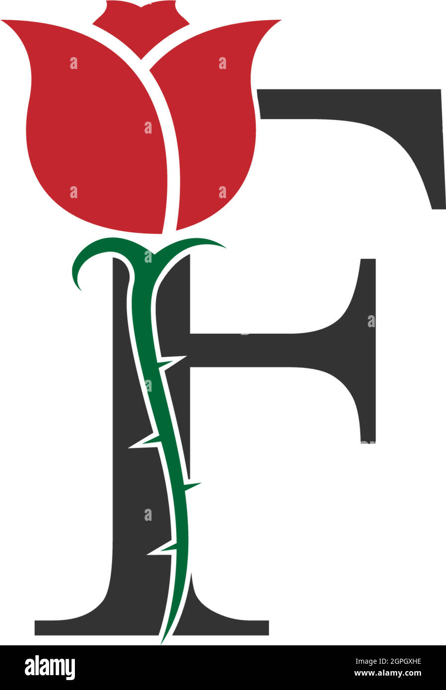 Floral font letter f hi-res stock photography and images - Alamy