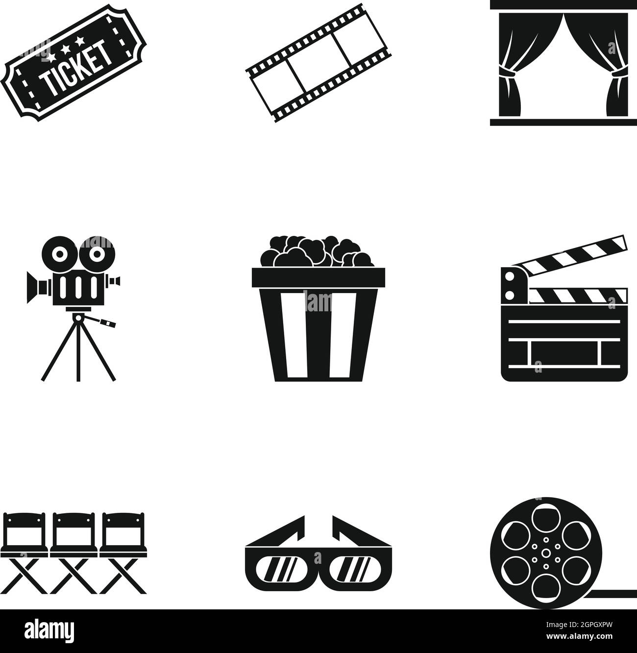Cinema icons set, simple style Stock Vector Image & Art - Alamy