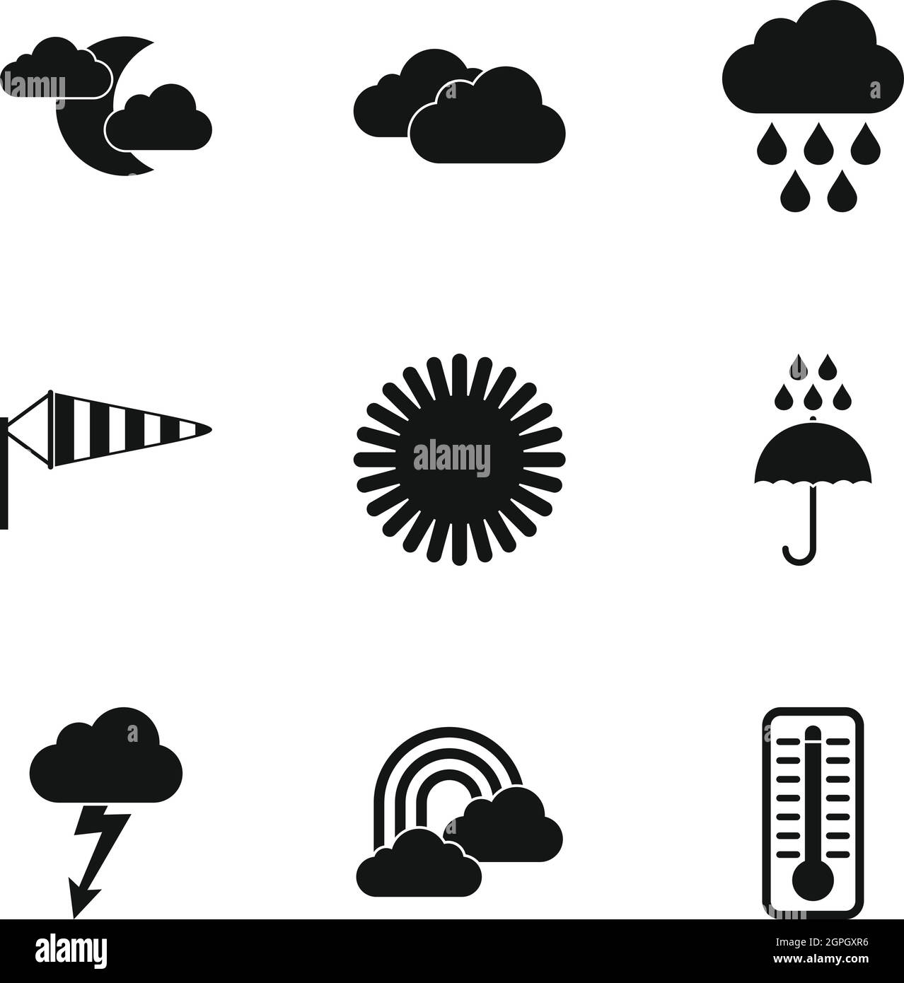 Air temperature icons set, simple style Stock Vector Image & Art - Alamy