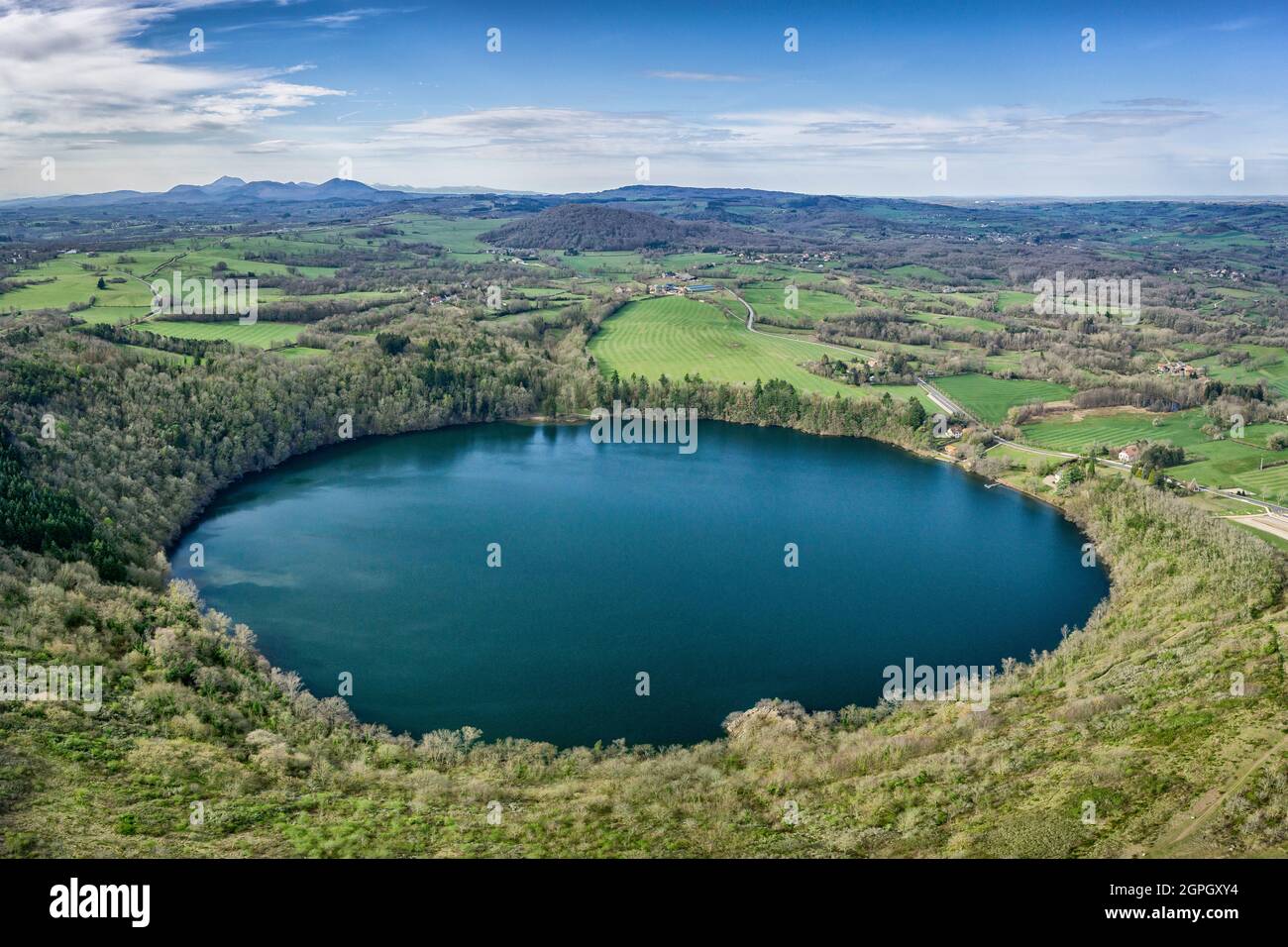 France, Puy de Dome, Charbonnieres les Vieilles, Gour de Tazenat, Maar ...