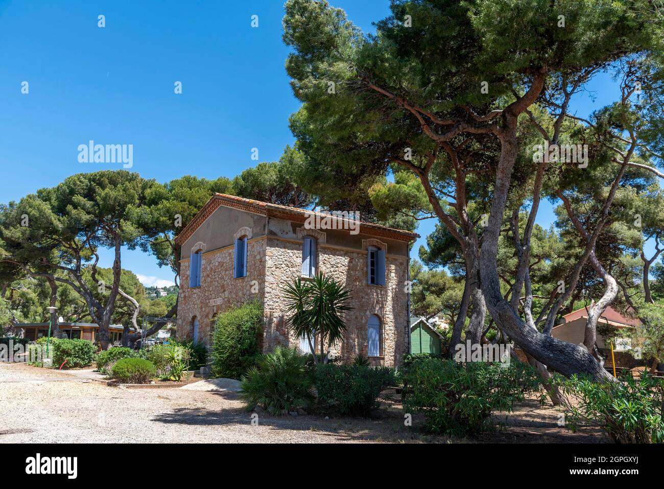 France, Herault, Sete, holiday village of Lazaret, house in the middle ...