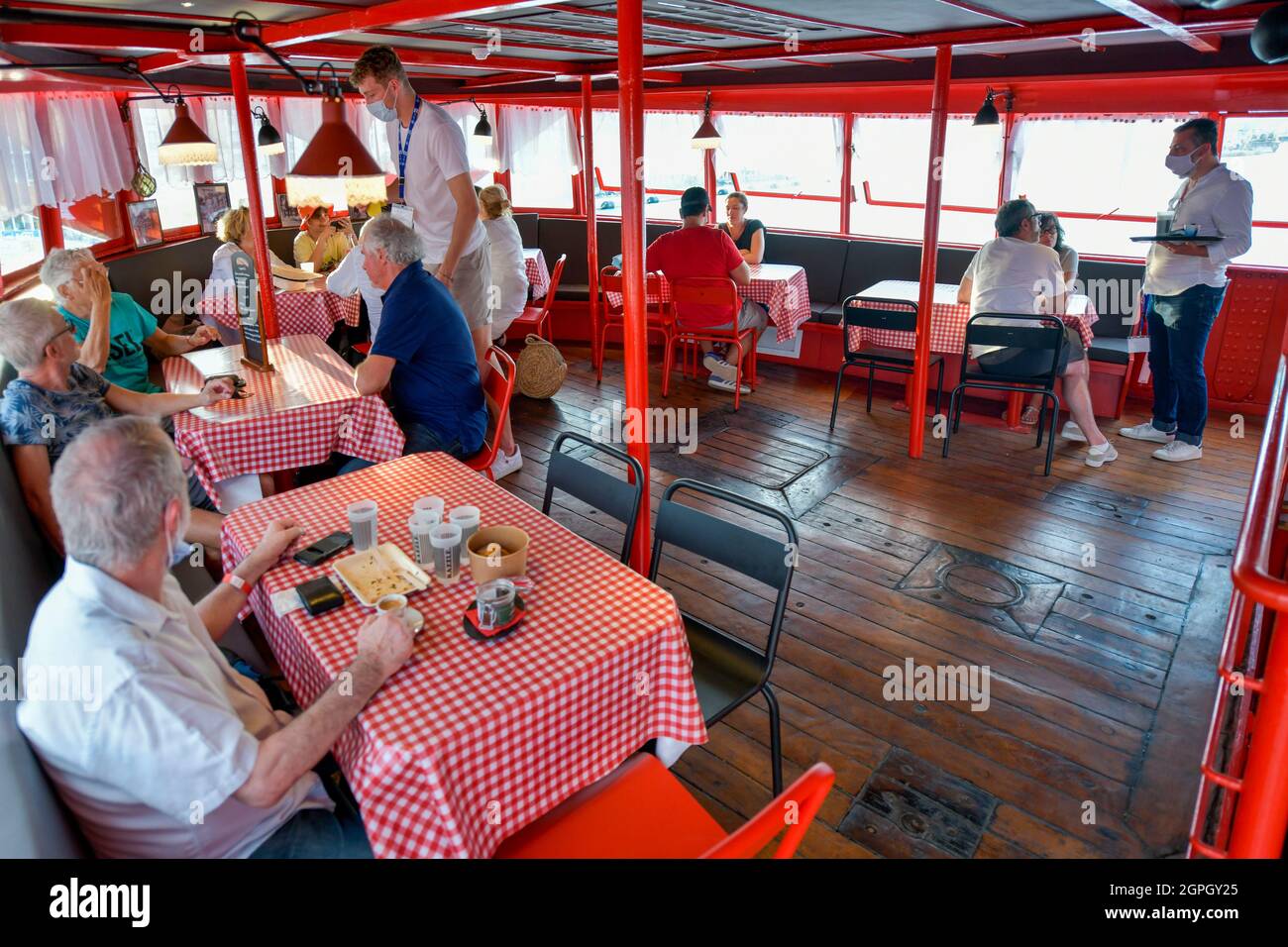 France, Herault, Sete, Morocco wharf, Roquerols lighthouse boat ...