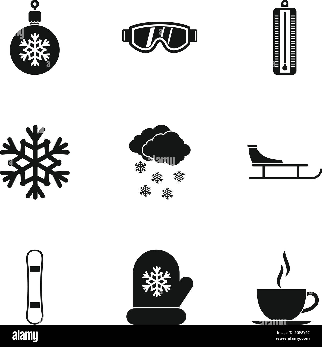 Weather winter icons set, simple style Stock Vector Image & Art - Alamy