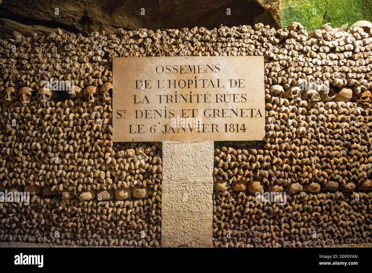 France, Paris, the Paris Catacombs, bones from cemeteries or Parisian ...