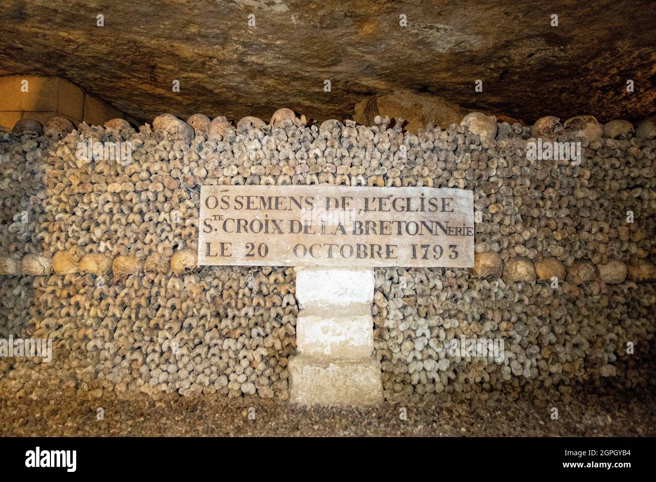 France, Paris, the Paris Catacombs, bones from cemeteries or Parisian ...